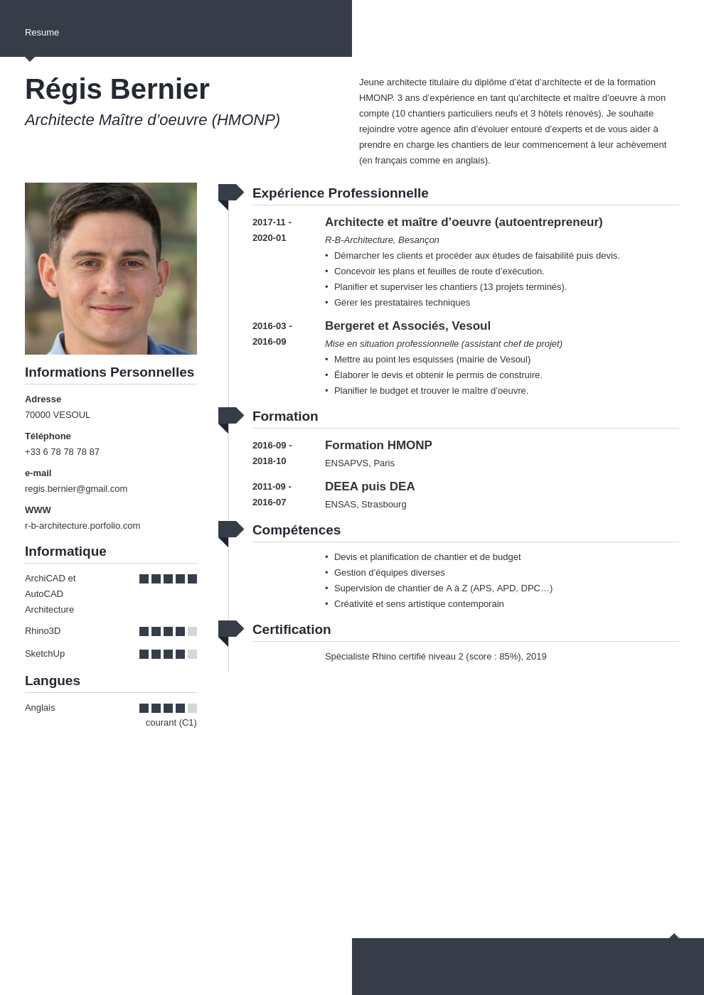 Exemple de CV d'architecte et conseils de rédaction