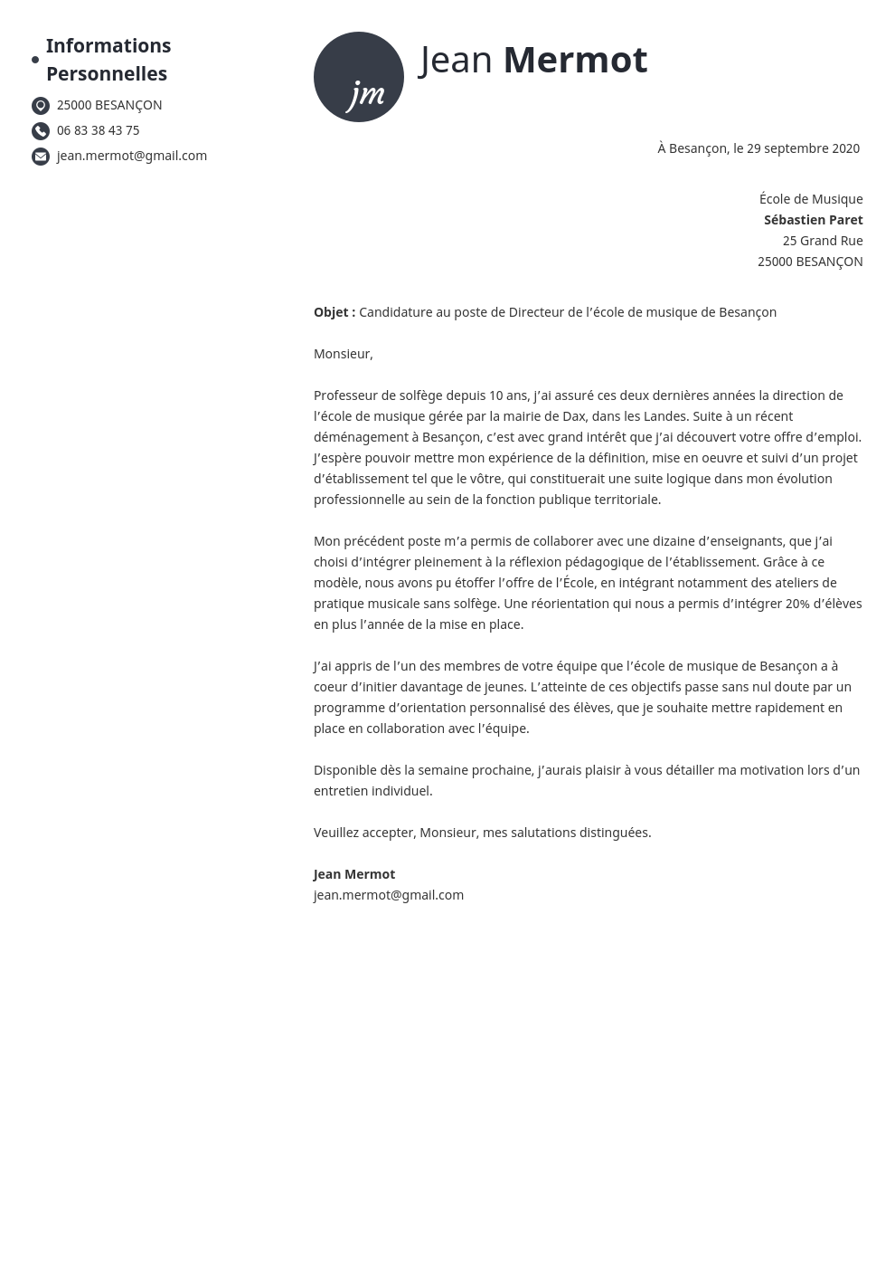 Modele De Lettre De Motivation Gratuite Pour La Fonction Publique WRRVM