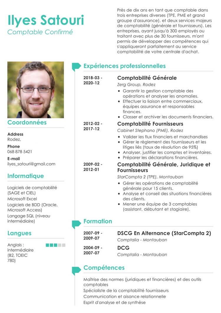 Exemple Cv Comptable Cv Express