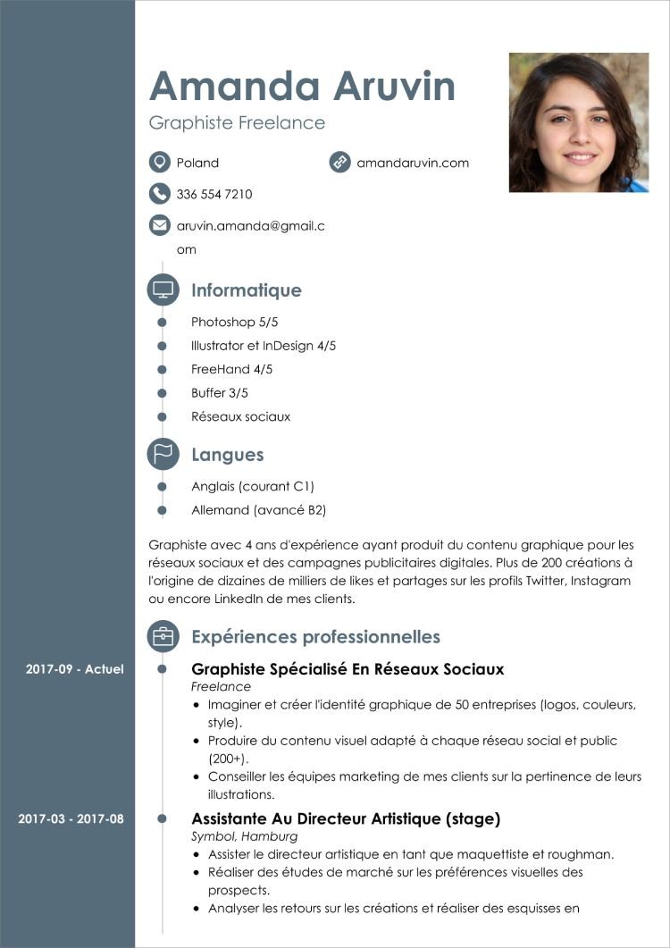 CV graphiste: exemple de CV de designer graphique / web