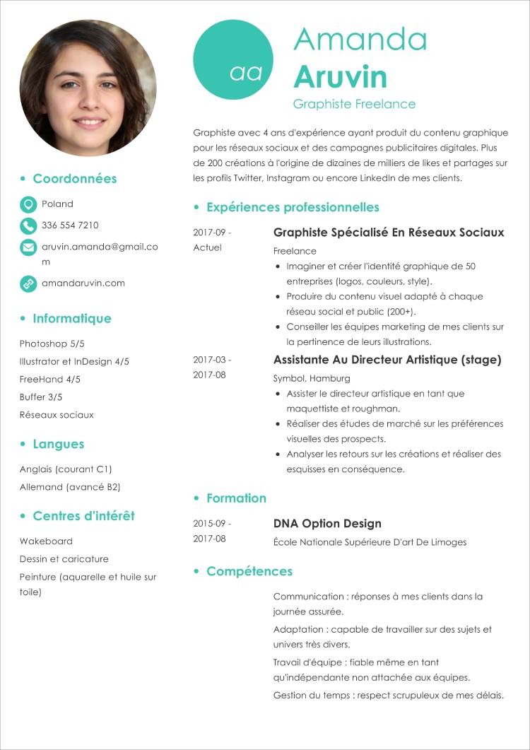 CV graphiste: exemple de CV de designer graphique / web