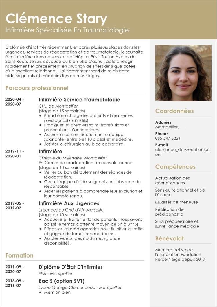Cv Étudiant Infirmier , Exemples de CV infirmier – RRSWP