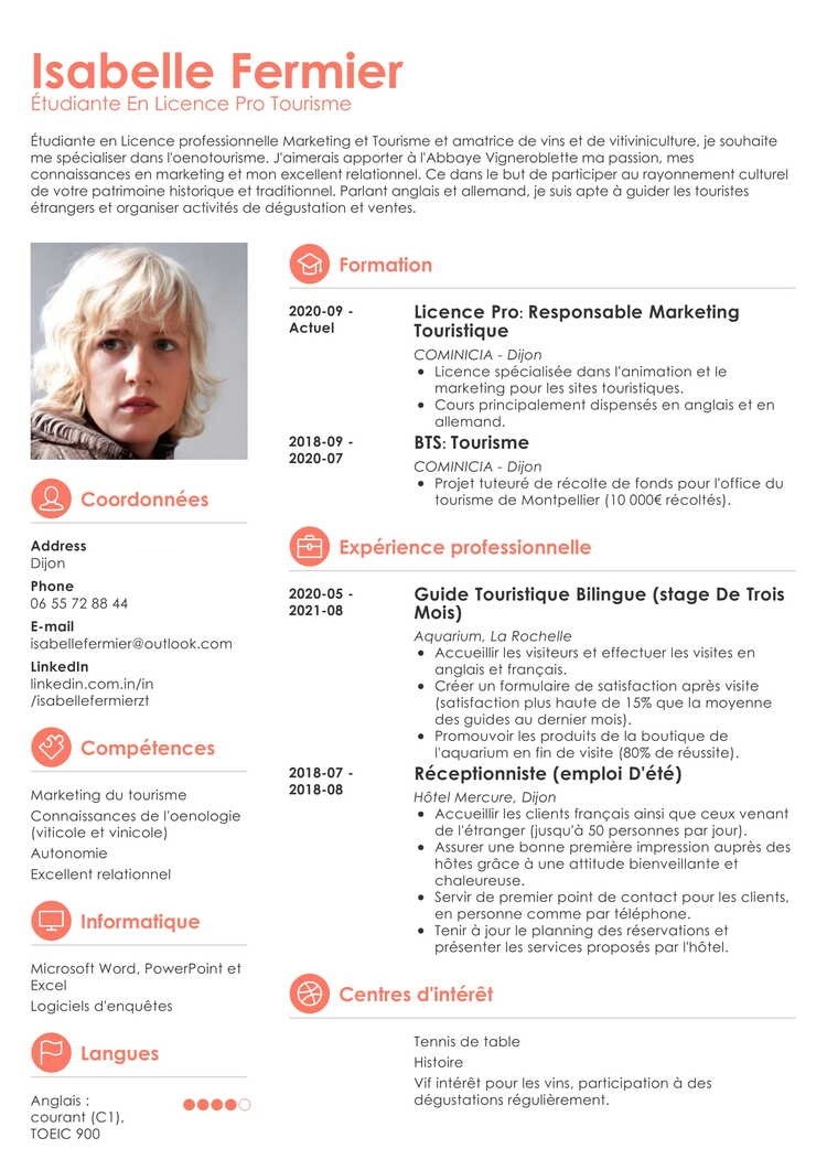 CV pour stage : guide et exemple à personnaliser