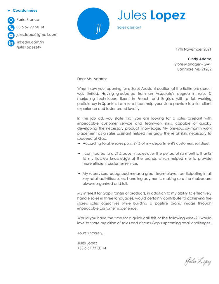 Exemple de lettre de motivation en anglais + conseils
